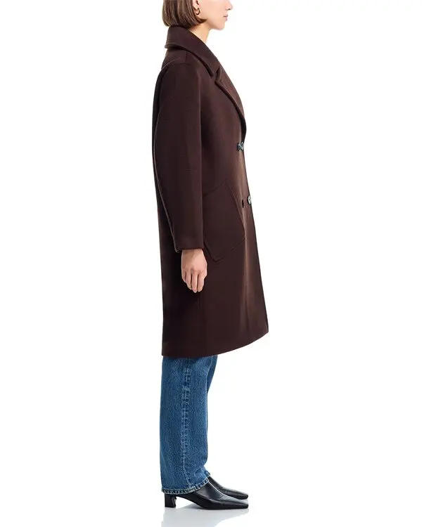 Aqua Double Breasted Coat - Seal Brown