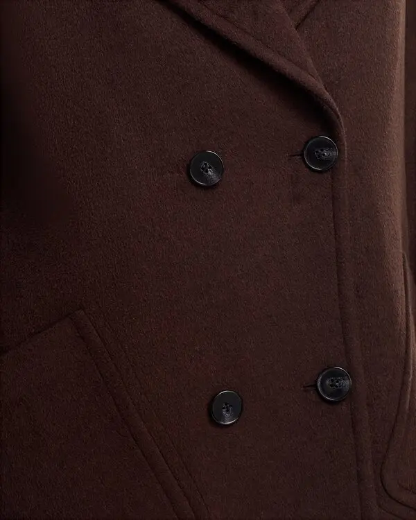 Aqua Double Breasted Coat - Seal Brown