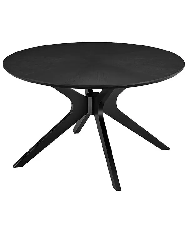 MODWAY Crossroads Round Wood Coffee Table - Black