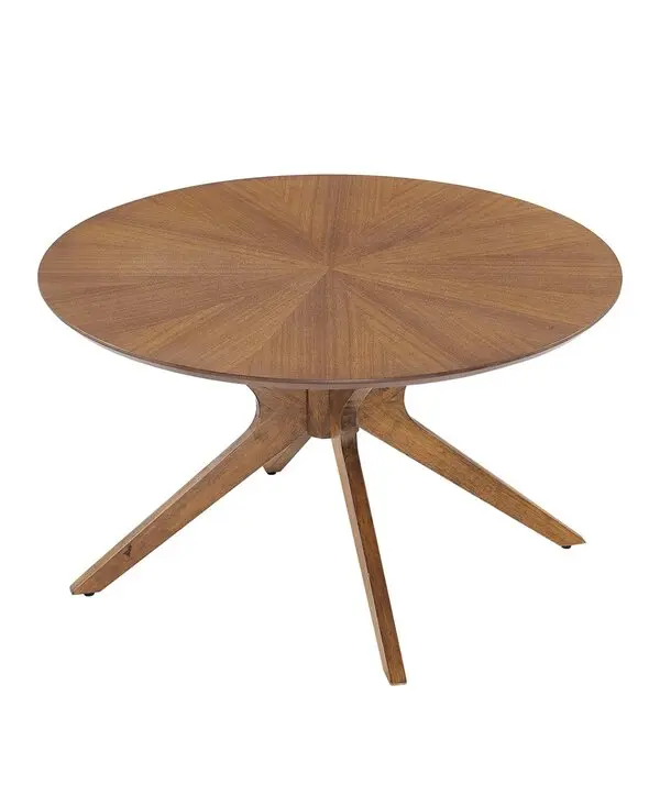 MODWAY Crossroads Round Wood Coffee Table - Walnut
