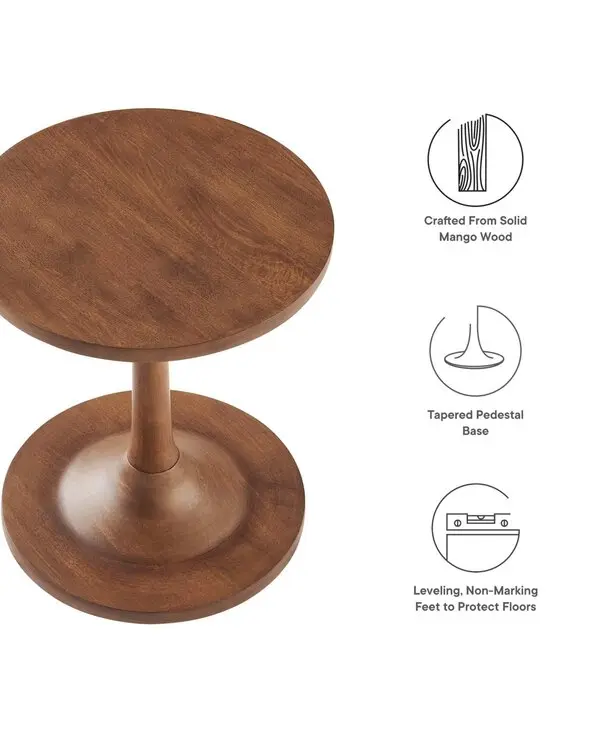 MODWAY Lina Round Wood Side Table