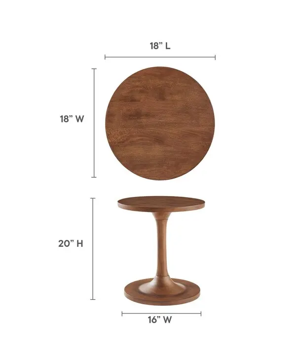 MODWAY Lina Round Wood Side Table