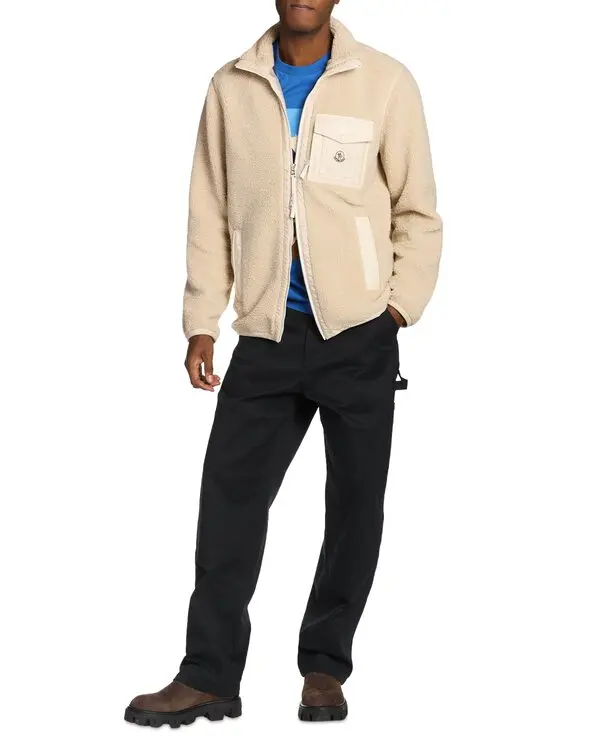 Moncler Zip Up Cardigan - Light Beige