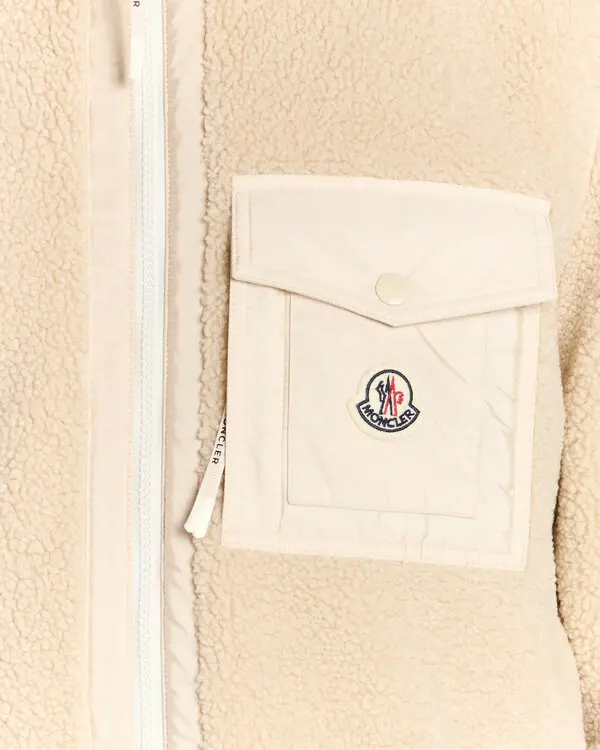Moncler Zip Up Cardigan - Light Beige