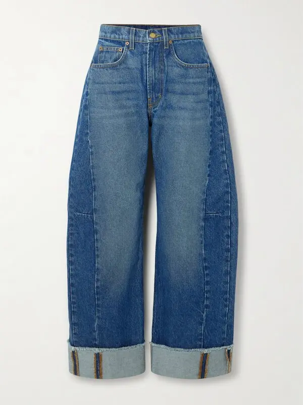 B Sides Relaxed Lasso Frayed Mid-rise Barrel-leg Jeans