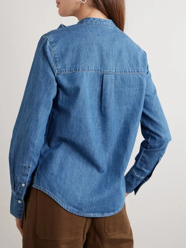 Veronica Beard Gabby Tie-detailed Denim Shirt