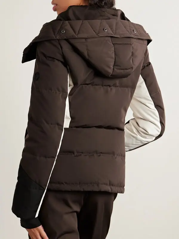 YVES SALOMON Shearling-trimmed Color-block Padded Ski Jacket