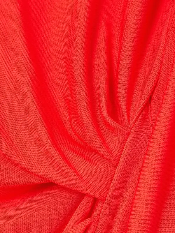 Victoria Beckham Draped Asymmetric Jersey Maxi Dress - Red
