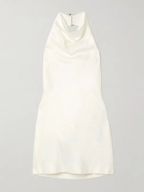 Stella McCartney Draped Satin Halterneck Top - Neutrals