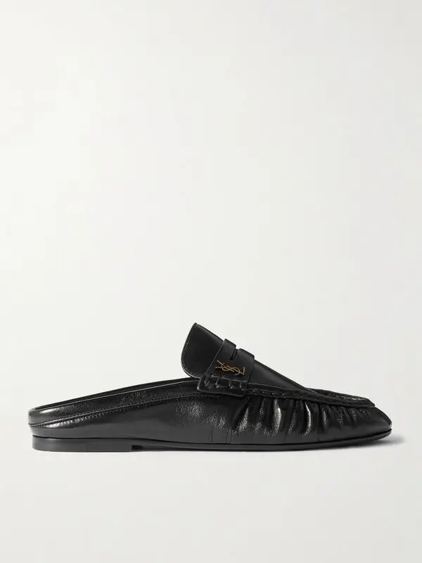 Saint Laurent Le Loafer Logo-embellished Mules - Black