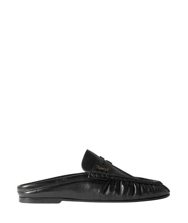 Saint Laurent Le Loafer Logo-embellished Slip-ons - Black