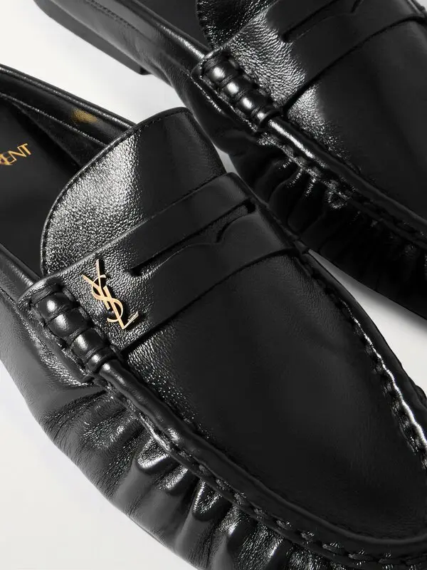 Saint Laurent Le Loafer Logo-embellished Slip-ons - Black