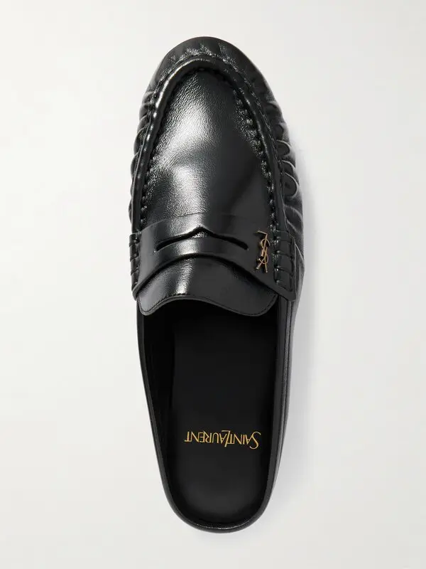 Saint Laurent Le Loafer Logo-embellished Slip-ons - Black