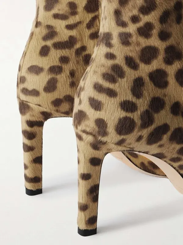JIMMY CHOO Frankie 85 Leopard-print Pony Hair Ankle Boots