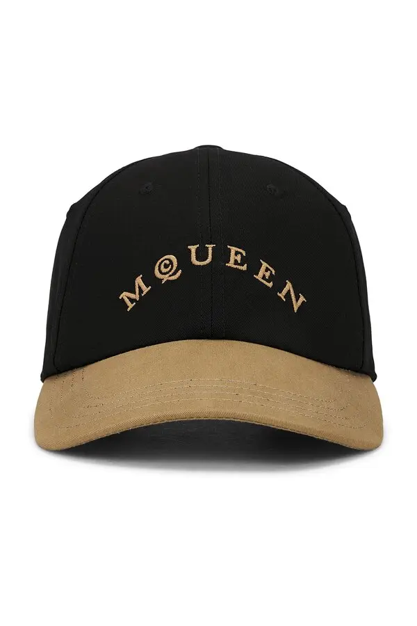 Alexander McQueen Curved Cap - Black & Camel