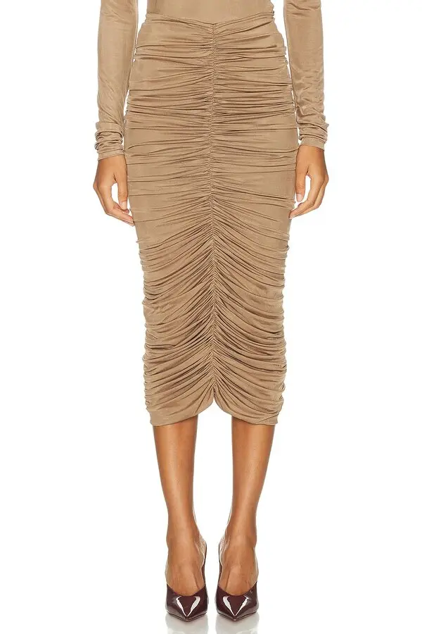 SEV Ruched Virgin Wool Skirt