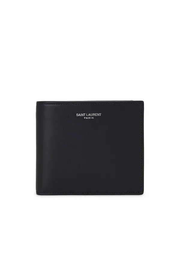 Saint Laurent East West Wallet In Blue - Midnight Blue