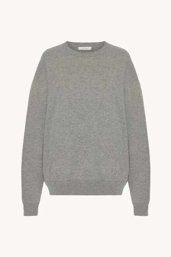 THE ROW Leora Cashmere Sweatshirt - Grey Melange