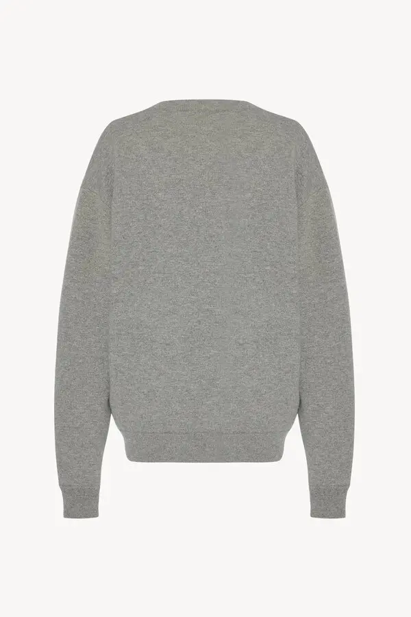 THE ROW Leora Cashmere Sweatshirt - Grey Melange