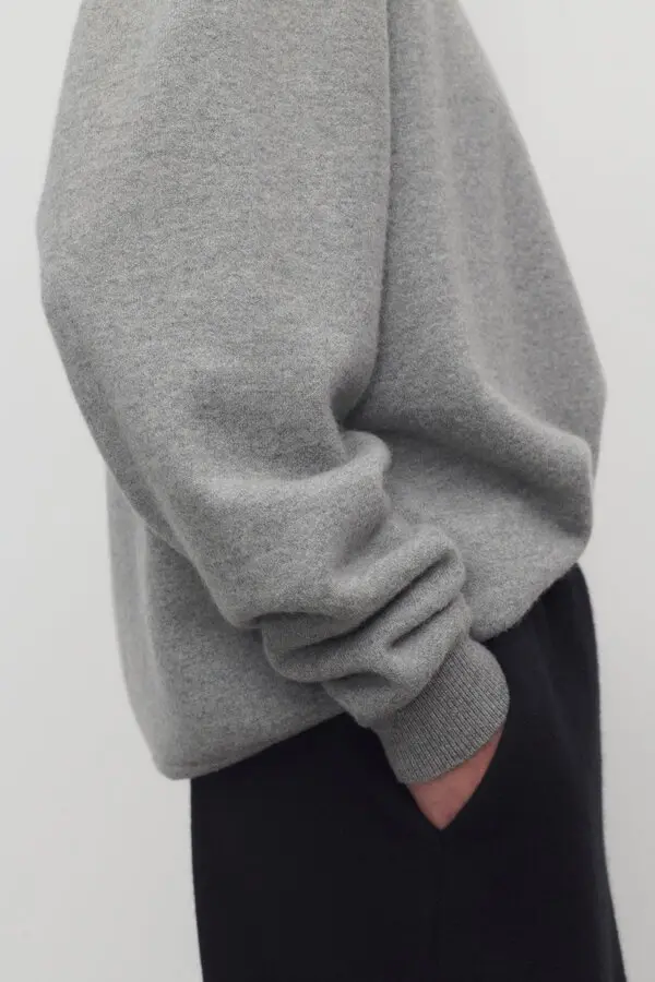 THE ROW Leora Cashmere Sweatshirt - Grey Melange