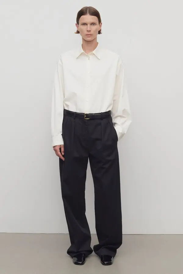 THE ROW Alfidis Pant In Cotton And Cashmere - Black
