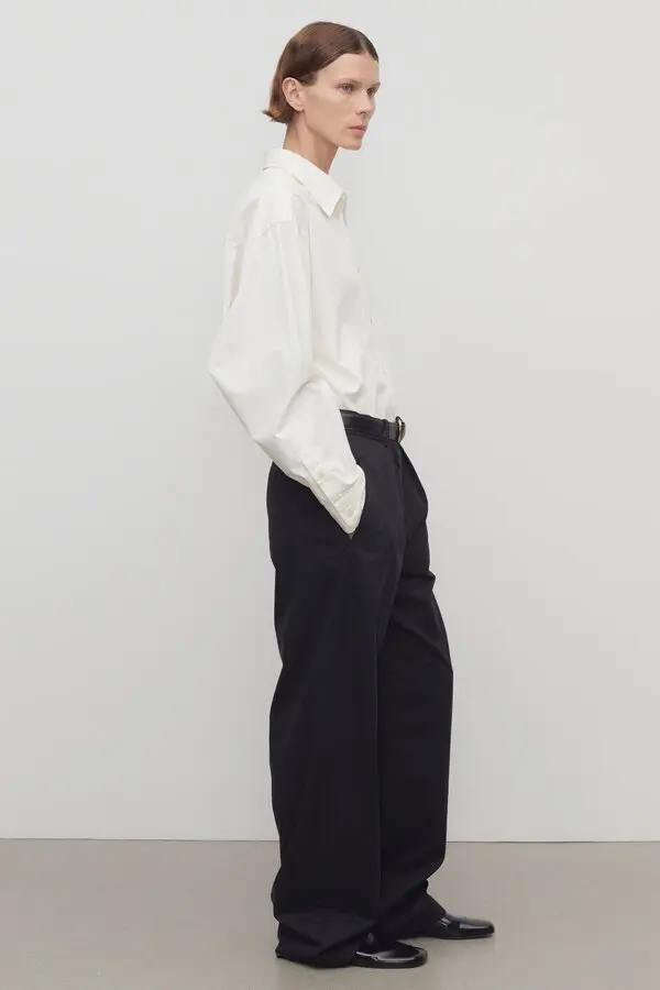 THE ROW Alfidis Pant In Cotton And Cashmere - Black
