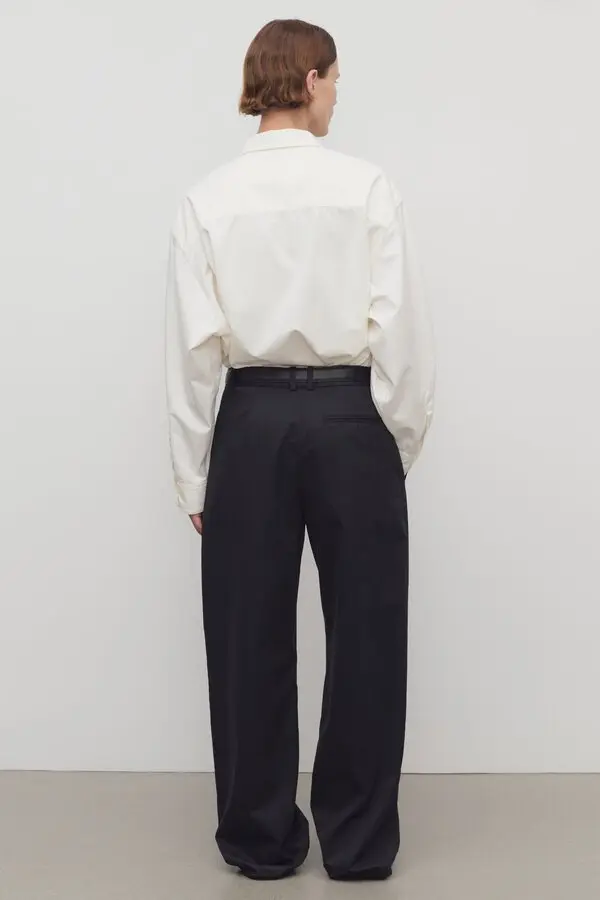 THE ROW Alfidis Pant In Cotton And Cashmere - Black