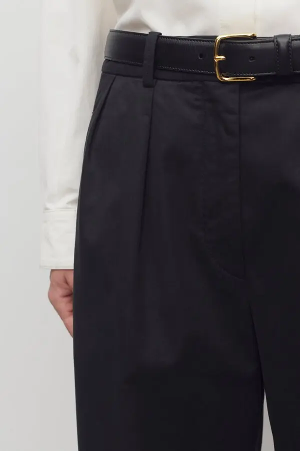 THE ROW Alfidis Pant In Cotton And Cashmere - Black