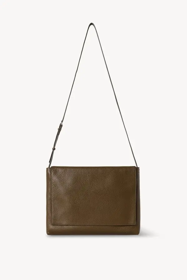 THE ROW Messenger Bag In Leather - Military Olive
