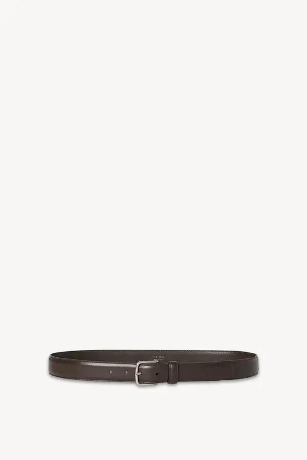 THE ROW Classic Leather Belt - Dark Brown