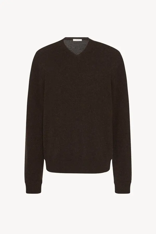 THE ROW Rod Cashmere Sweater - Brown Melange
