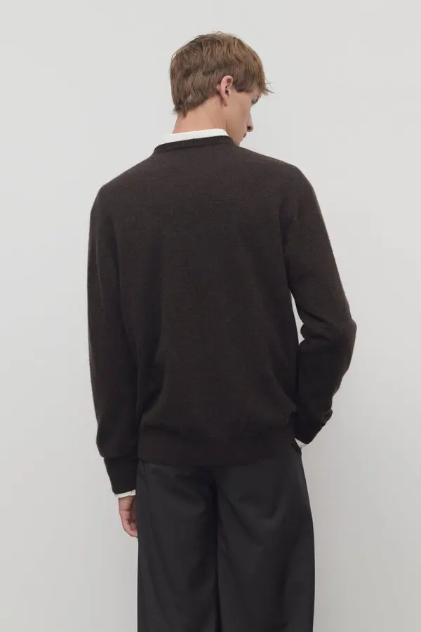 THE ROW Rod Cashmere Sweater - Brown Melange