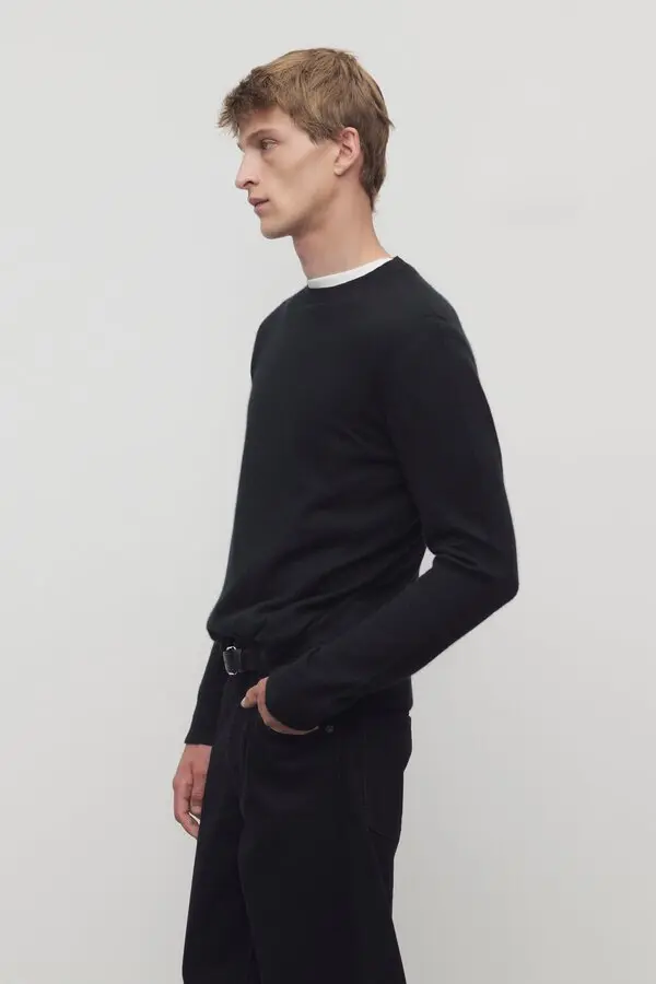 THE ROW Dioniso Cashmere Sweater - Black