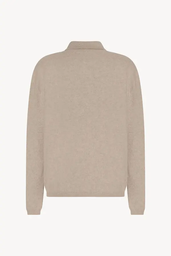THE ROW Almot Cotton Sweater - Beige Melange