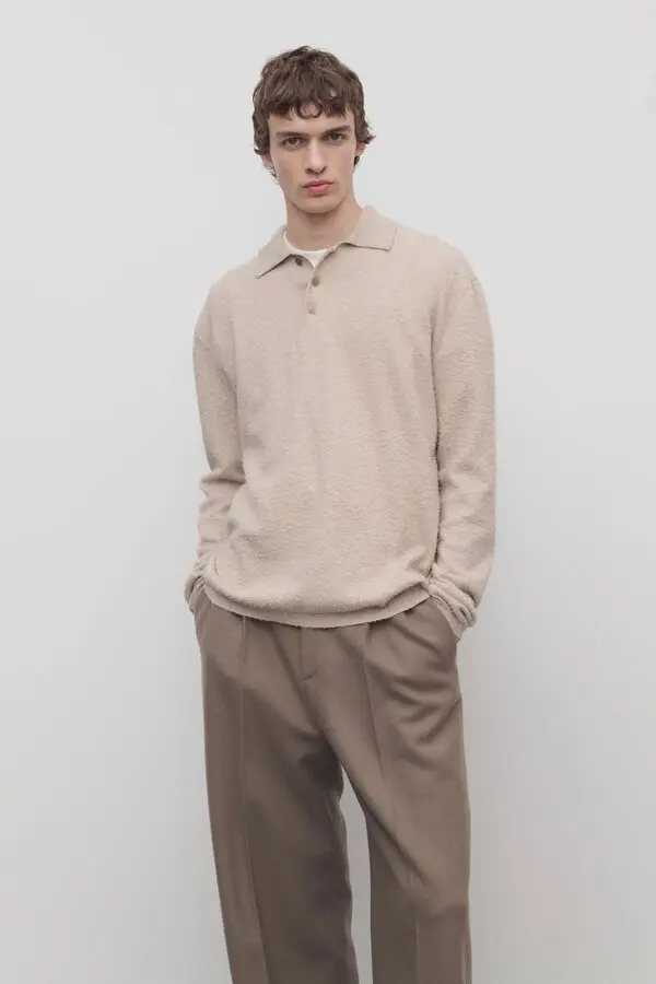 THE ROW Almot Cotton Sweater - Beige Melange