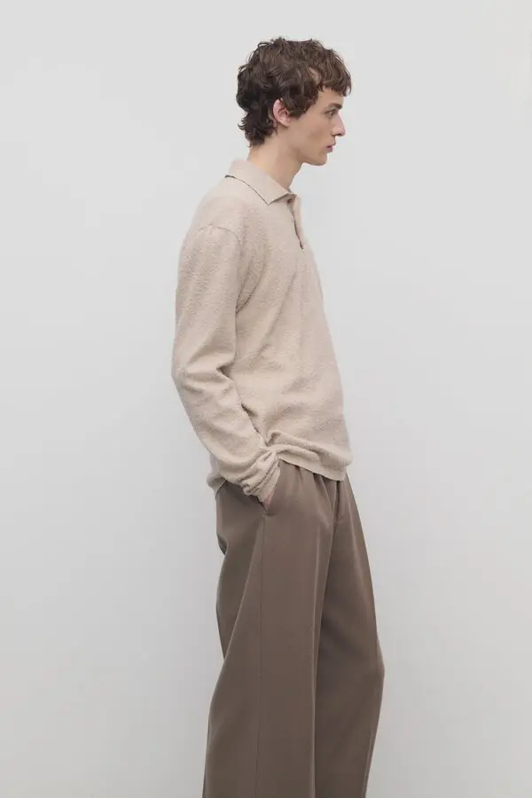 THE ROW Almot Cotton Sweater - Beige Melange