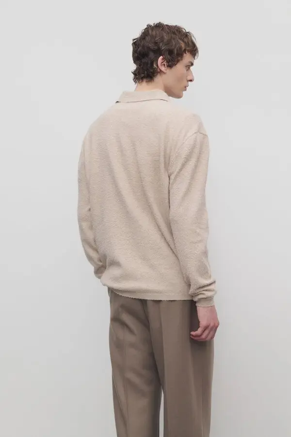 THE ROW Almot Cotton Sweater - Beige Melange