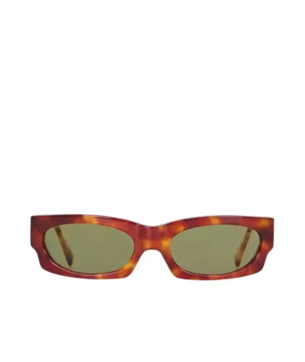 THE ROW Kai Geometric Sunglasses - Light Tortoise / Olive