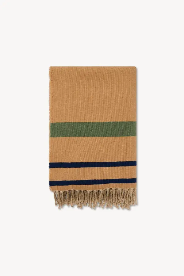 THE ROW Rosia Scarf In Cashmere And Silk - Beige Stripe