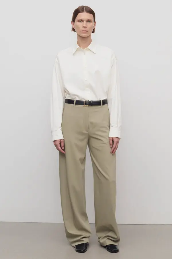 THE ROW Elowyn Pant In Virgin Wool - Fossil