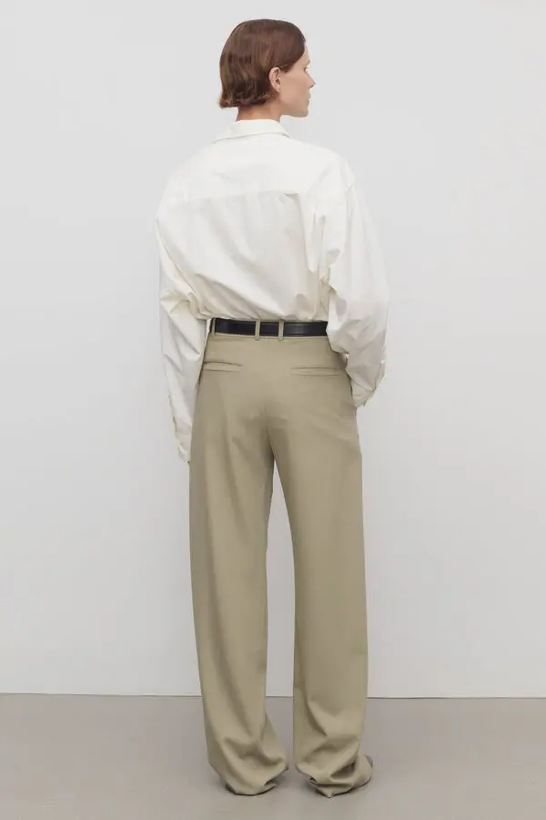 THE ROW Elowyn Pant In Virgin Wool - Fossil