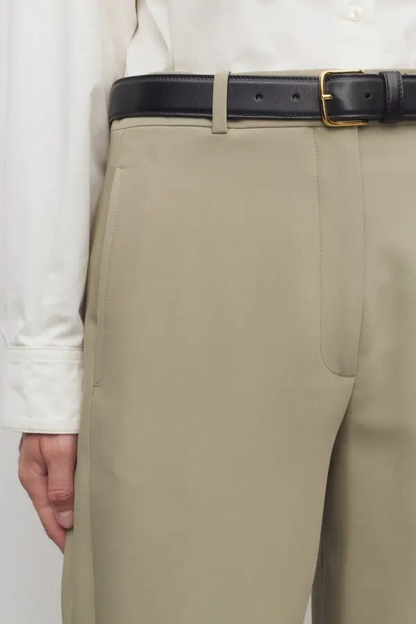 THE ROW Elowyn Pant In Virgin Wool - Fossil