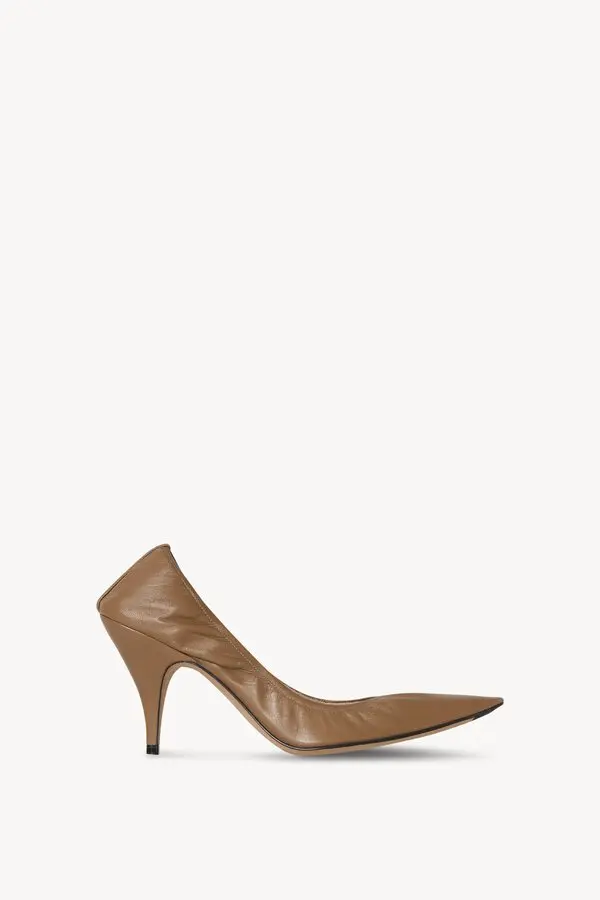 THE ROW Liisa Leather Pumps - Mud