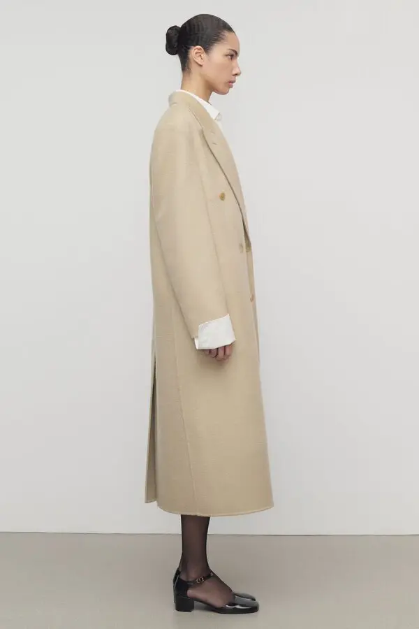THE ROW Hariet Cashmere Coat - Light Pebble