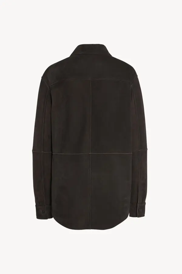 THE ROW Gwena Shearling Jacket - Dark Brown