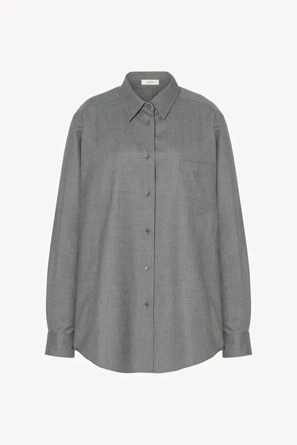 THE ROW Pino Shirt In Virgin Wool - Grey