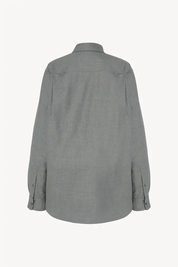 THE ROW Pino Shirt In Virgin Wool - Grey