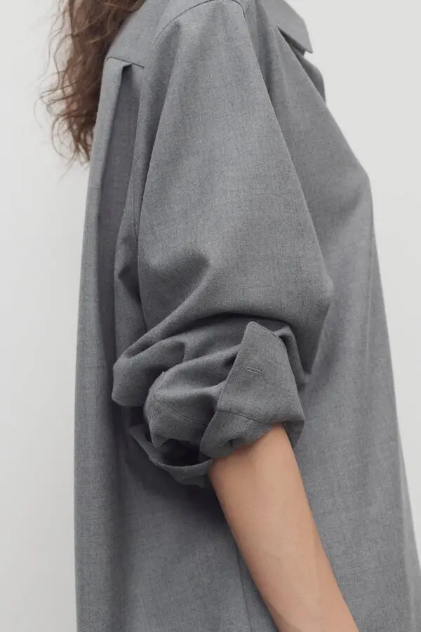 THE ROW Pino Shirt In Virgin Wool - Grey