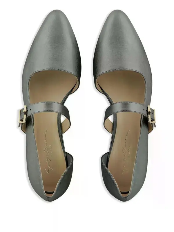 Giorgio Armani Lamé-effect Leather Ballerina Shoes