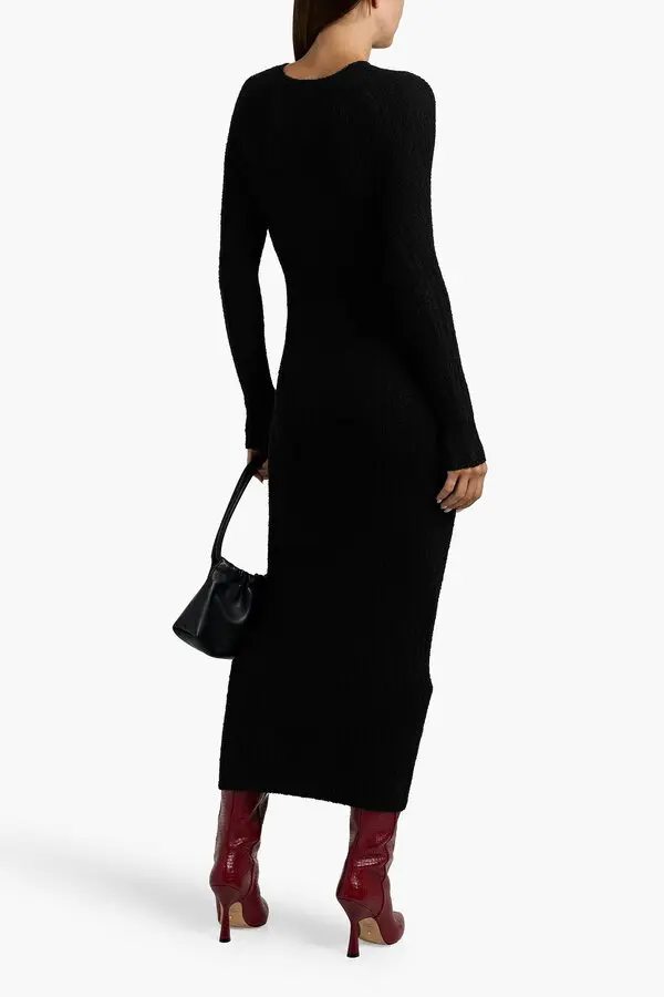 TOTEME Ribbed Bouclé-knit Wool-blend Midi Dress